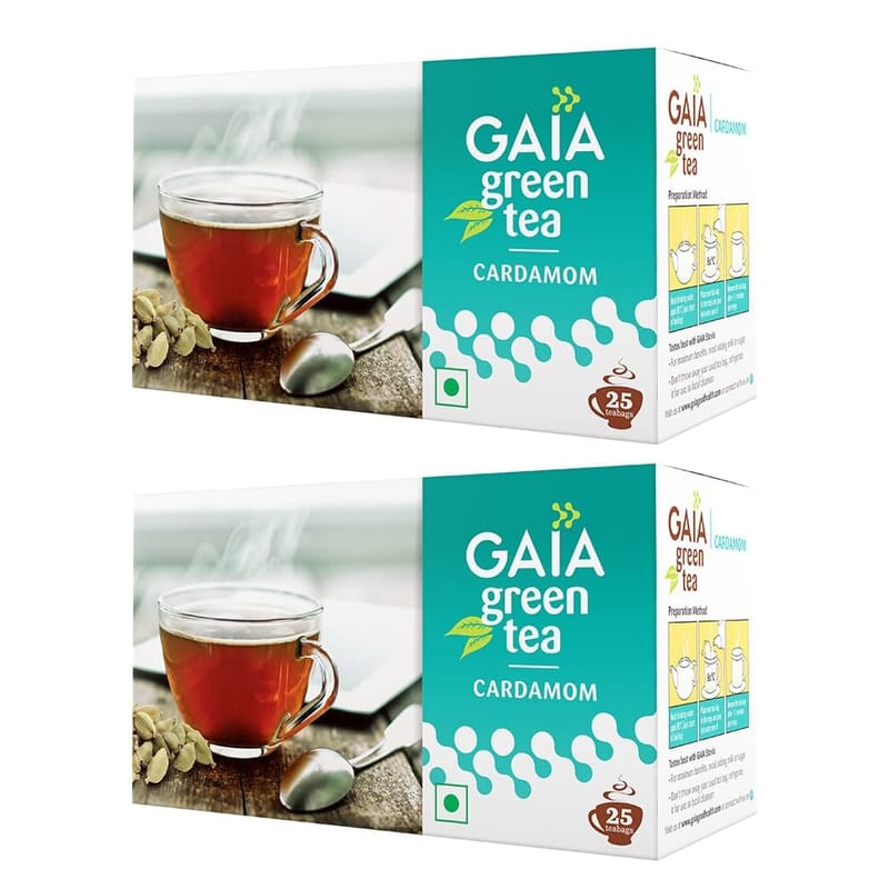 Gaia Green Tea - Cardamom Flavored, Metabolism Boost, Antioxidant-Rich ...
