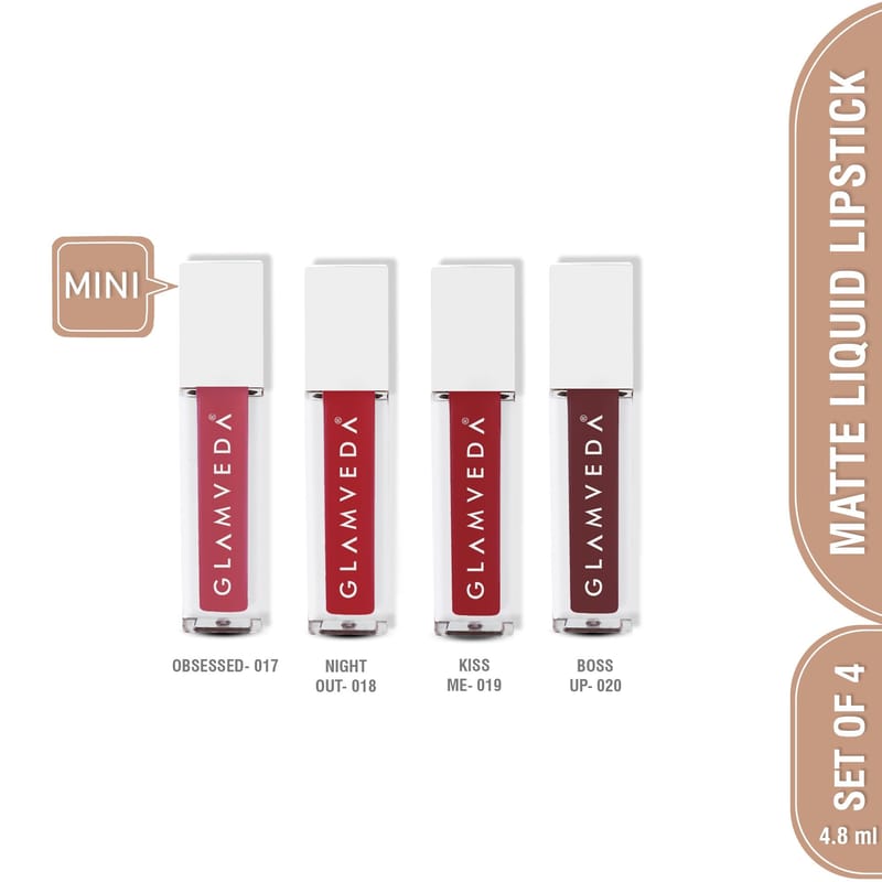Glamveda X Rashami Desai Mini Liquid Lipstick Bridal Combo 4.8ml