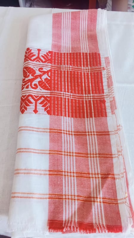 HAND WOVEN ASSAMESE TRADITIONAL GAMUSA