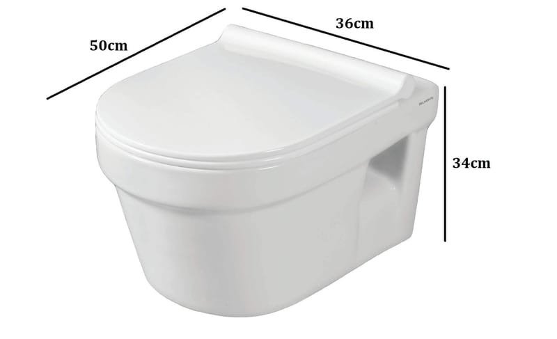 Belmonte Combo of Rimfree/Rimless Wall Mounted/Wall Hung Western Toilet ...