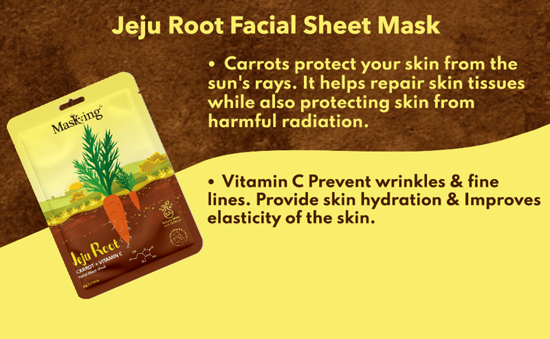 Masking Jeju Root face sheet mask for skin soothing, glowing, calming ...
