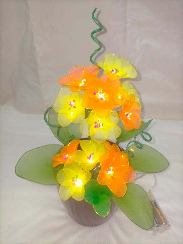 Handmade Stocking Flowers with Lights