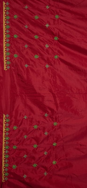 Red Embroidered Blouse Piece