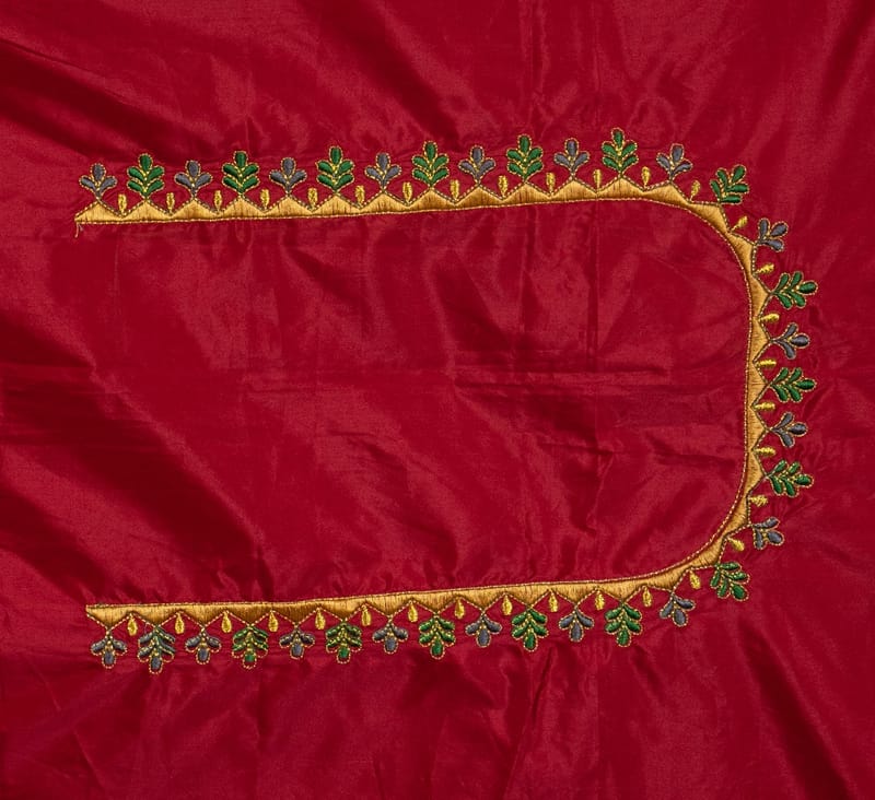 Red Embroidered Blouse Piece