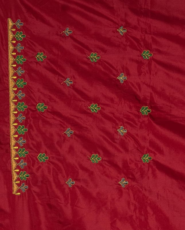 Red Embroidered Blouse Piece