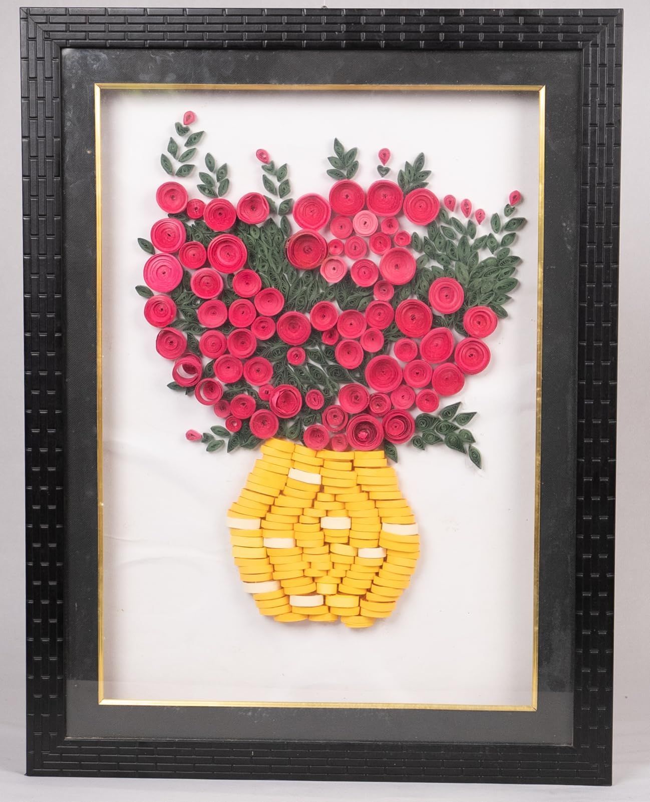 Quilling Paper Art Flowers in Shadow Box Frame