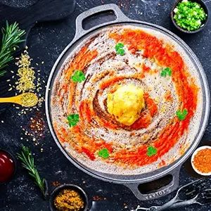 NAKSHATHRA - Cast Iron Dosa Tawa - 10 Inch Pre-Seasoned Flat Griddle ...