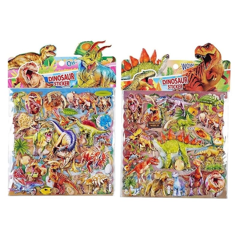 KTRS Enterprise 3D Puffy Sticker for Kids with Assorted Dinosaur, 2 ...