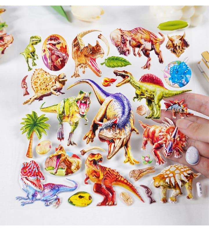 KTRS Enterprise 3D Puffy Sticker for Kids with Assorted Dinosaur, 2 ...