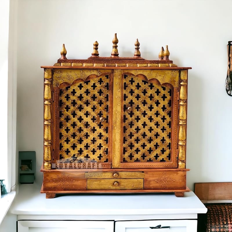 ACHU ADORN ART - Wooden Temple Large Size 24x12x30 Home Temple/Home ...