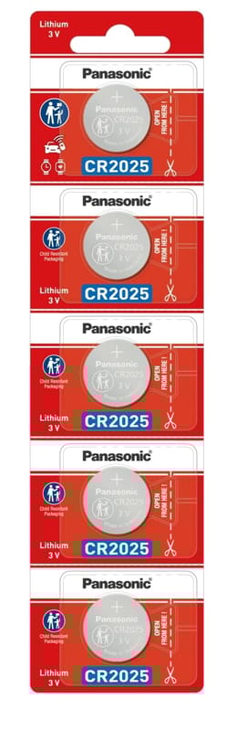 Panasonic CR-2025 Lithium Button Coin Cell Batteries - Pack of 50