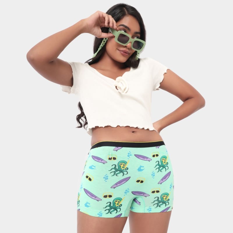 Bummer Women's Printed Micro Modal Boyshorts Panties | Soft ...