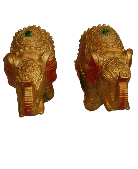 HandCrafted Fabric Un-Breakable | A Pair of Golden Elephants ShowPiece ...