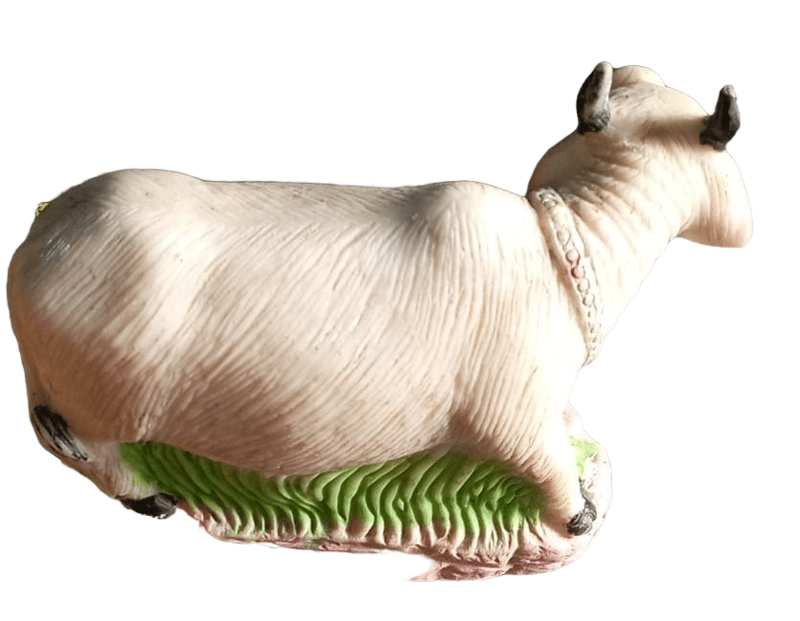 * Cow and Calf Statue* White Cow and Calf Figurine* Miniature Cow and ...