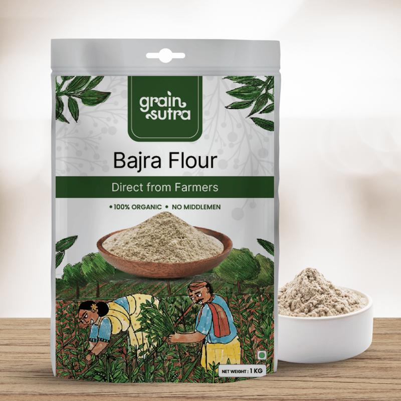 Grain Sutra Unpolished Bajra Flour, 1 kg | 100% Natural | Pearl Millet ...