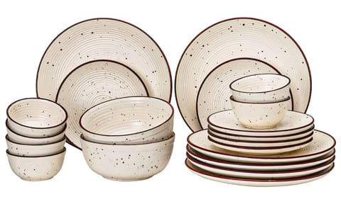 Handcrafted Stoneware Reactive Glaze Ceramic Dinner Set, 20 Pieces ...