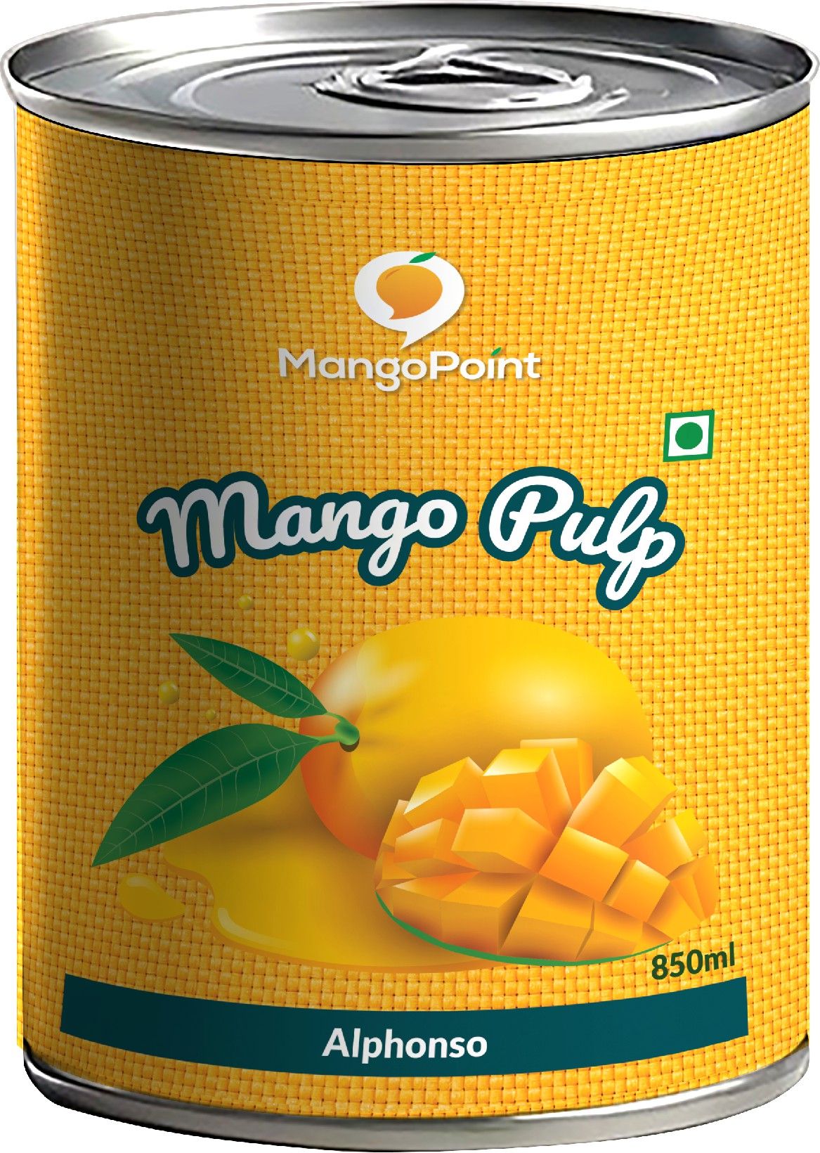 Mangopoint Alphonso Mango Pulp, Natural Sweet Flavor for Dessert - 850 gms