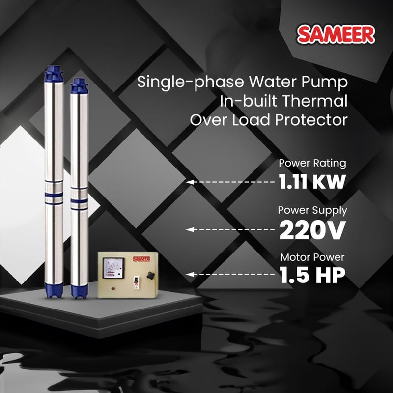 Sameer i-Flo 1.5Hp V4 Submersible with control Panel Submersible Water ...