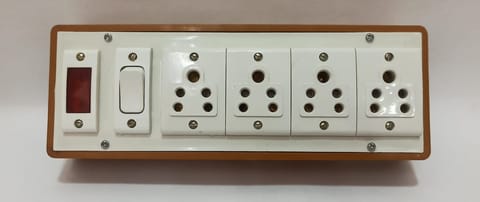 6A 4 Sockets (5 Pin Socket) & 1 Switch Extension Box with Indicator, 6A ...
