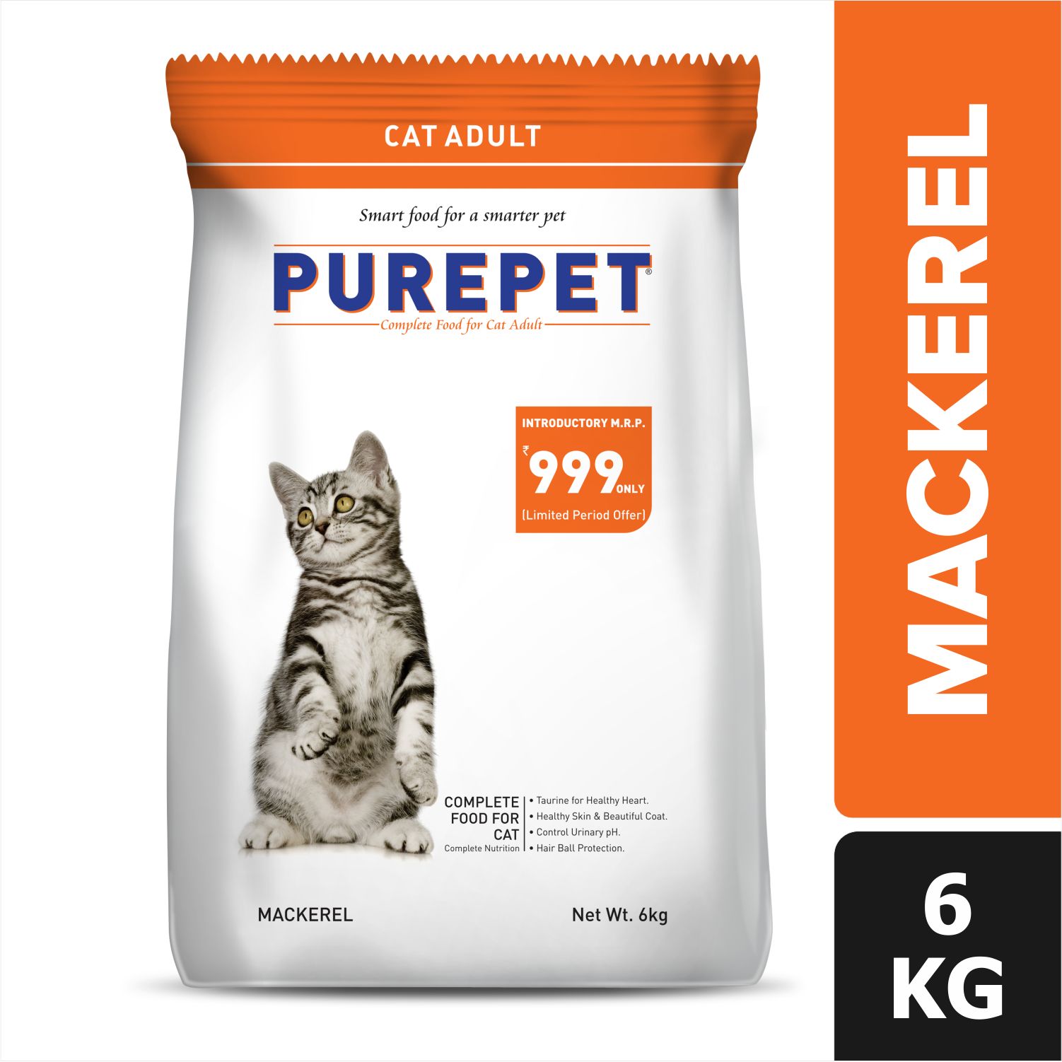 Purepet Mackerel Adult Cat Food, 6 kg