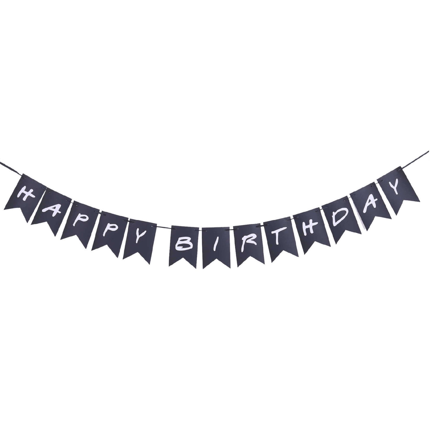 Wanna Party HaPPy Birthday Black & White Bunting Banner