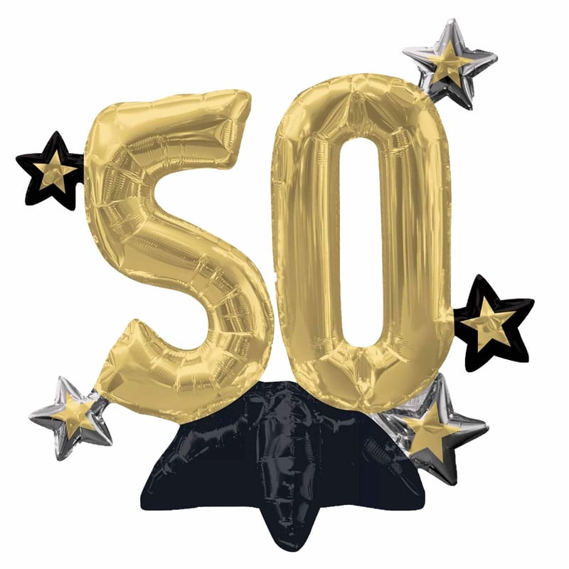 Wanna Party Celebrating 50th Birthday Balloon CenterPiece 21"
