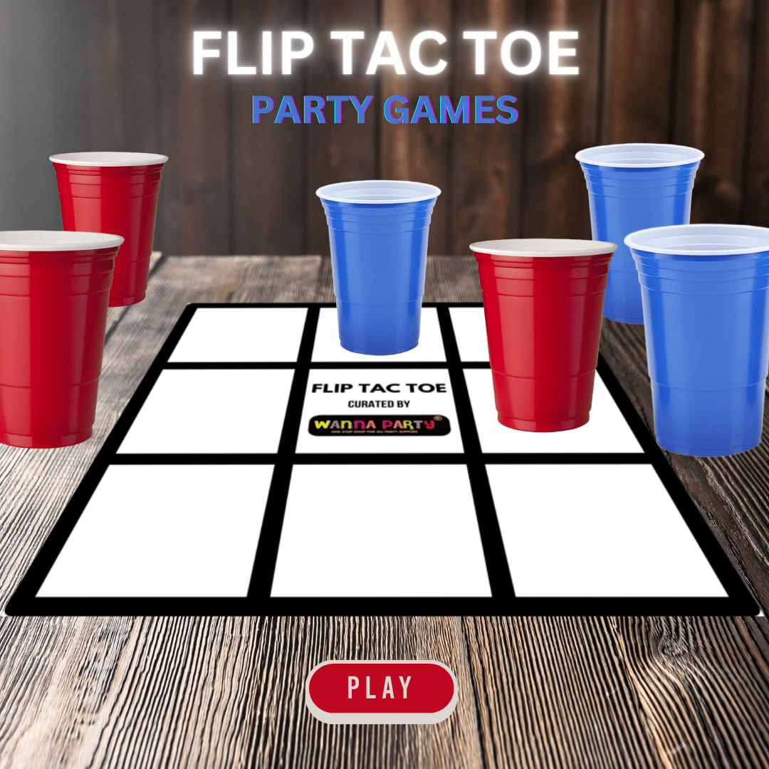 Wanna Party FliP Tac Toe Game with Red & Blue Glasses and Tic Tac Toe ...