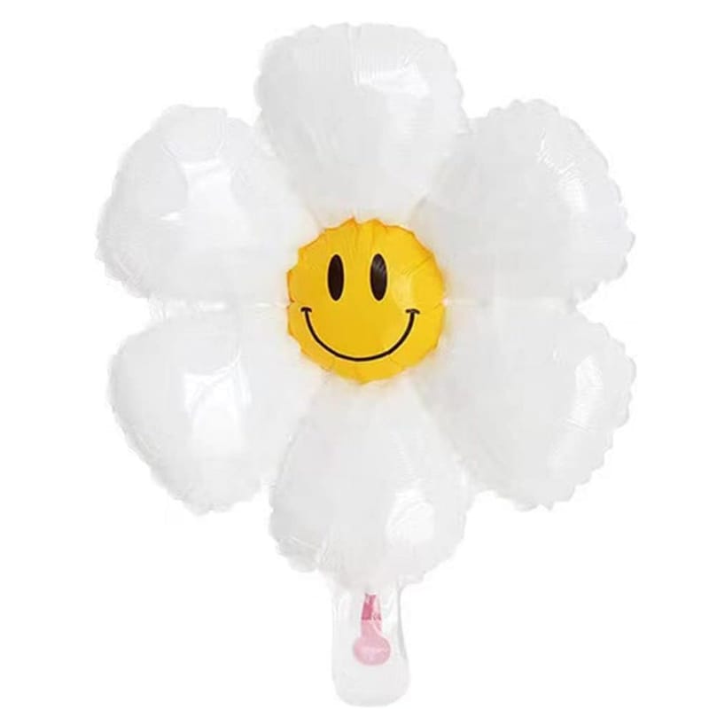 Wanna Party Smiley Flower Balloon White - 18 inch