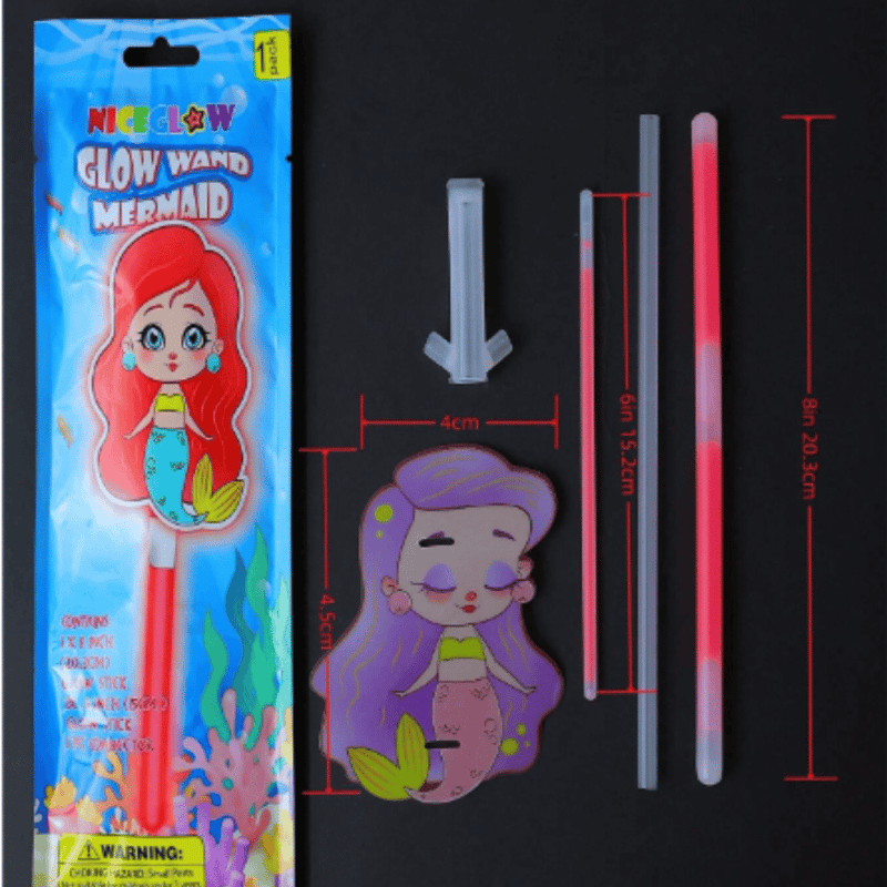 Wanna Party GID Mermaid Sticks Glow in The Dark Mermaid Party Wand for ...