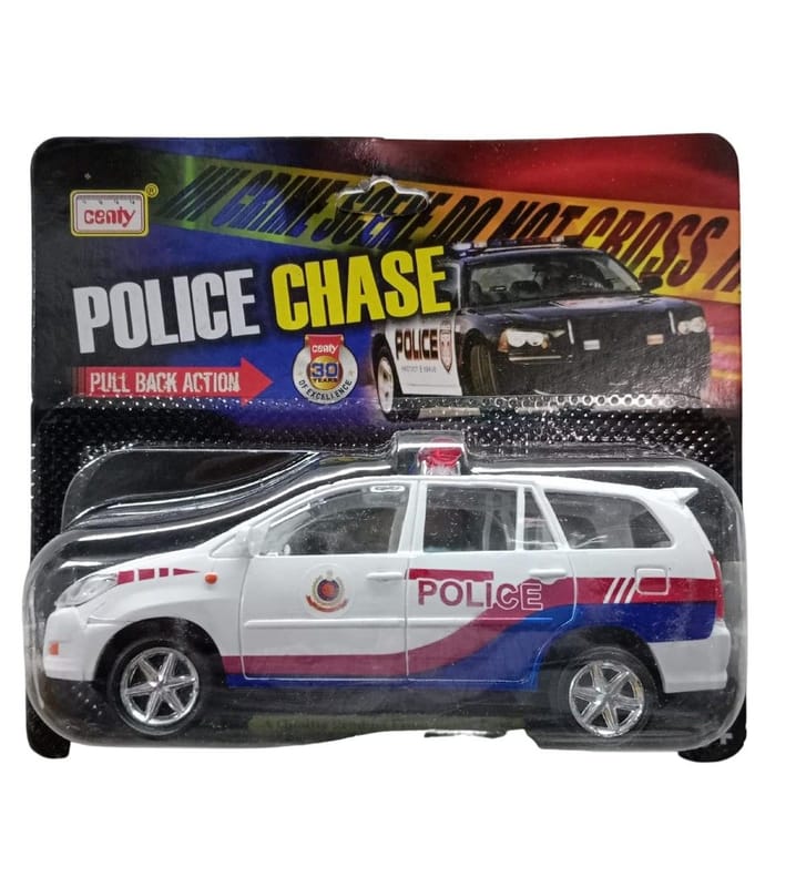 Plastic Innova Crysta Pull Back Police Car For Kids (White) PID50411