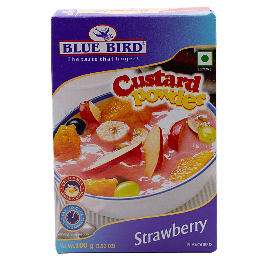 Blue Bird Custard Powder, Strawberry, 100 G Box