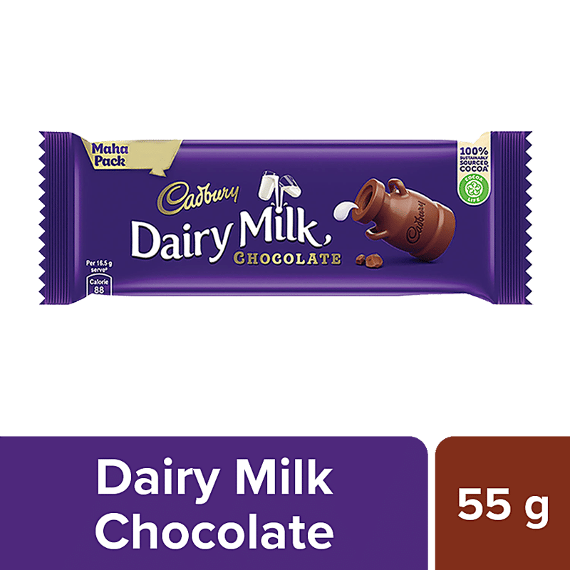 Cadbury Dairy Milk Chocolate Bar, Maha Pack, 55 G