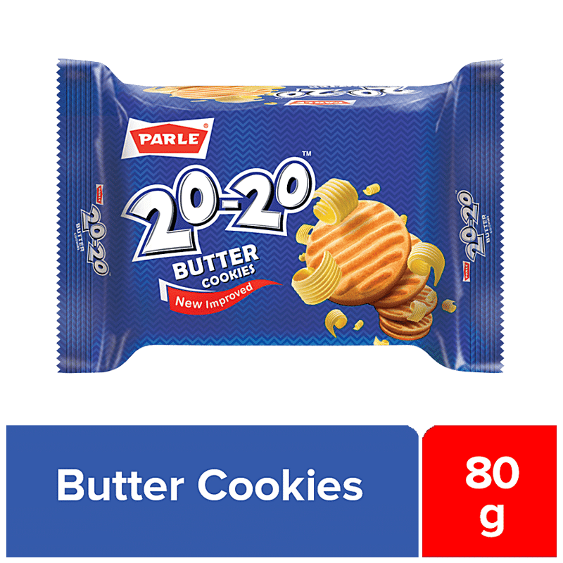 Parle 20, 20 Butter Cookies, 80 G Pouch