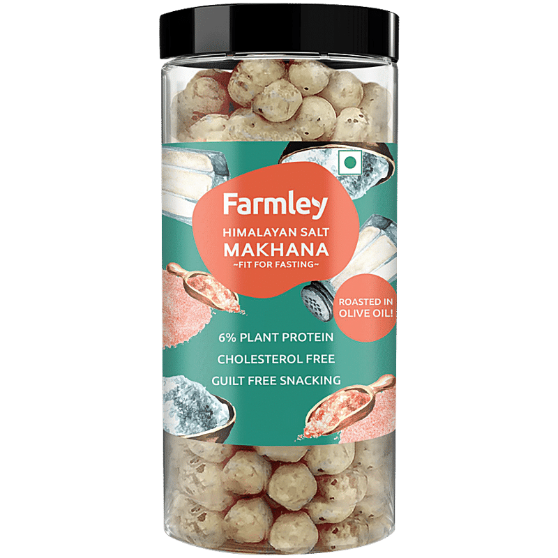 Farmley Roasted & Flavoured Himalayan Salted Healthy Makhana Snacks, 90 Gm