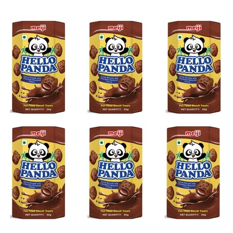 Meiji Hello Panda (Double Chocolate) Cocoa Biscuits With Chocolate ...