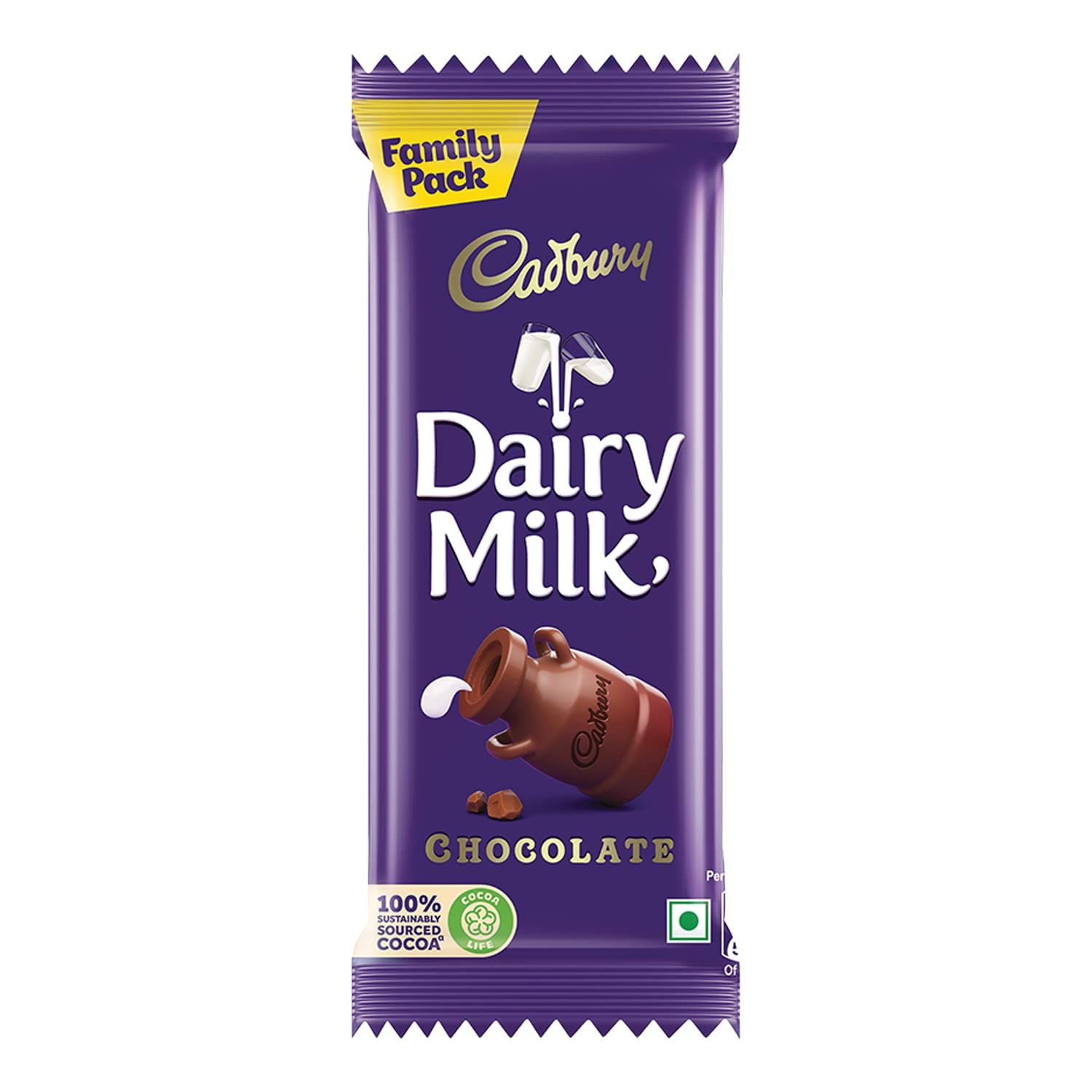 Cadbury Dairy Milk Chocolate Bar Family Pack, 134 Gram