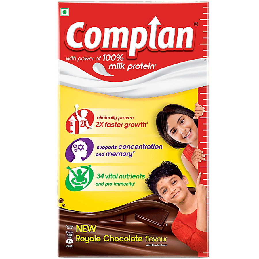 Complan Nutrition & Health Drink, Improves Concentration & Memory, Royale Chocolate Flavour, 1 ...