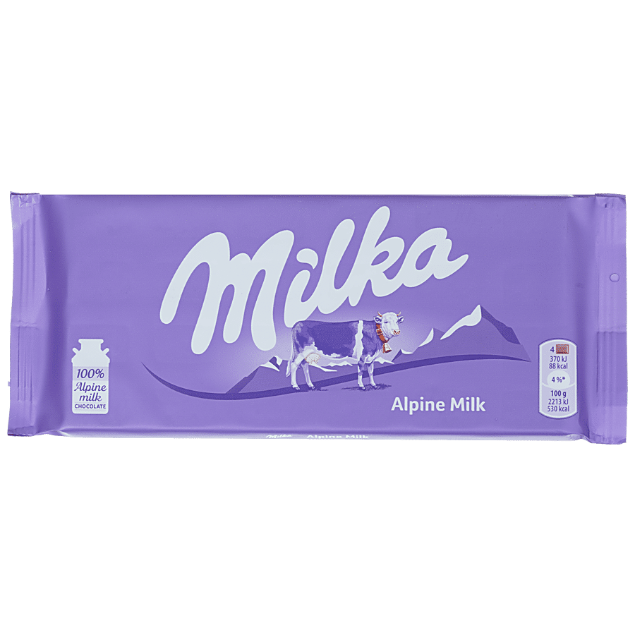 Milka Alpine Milk Chocolate Bar, 100 G