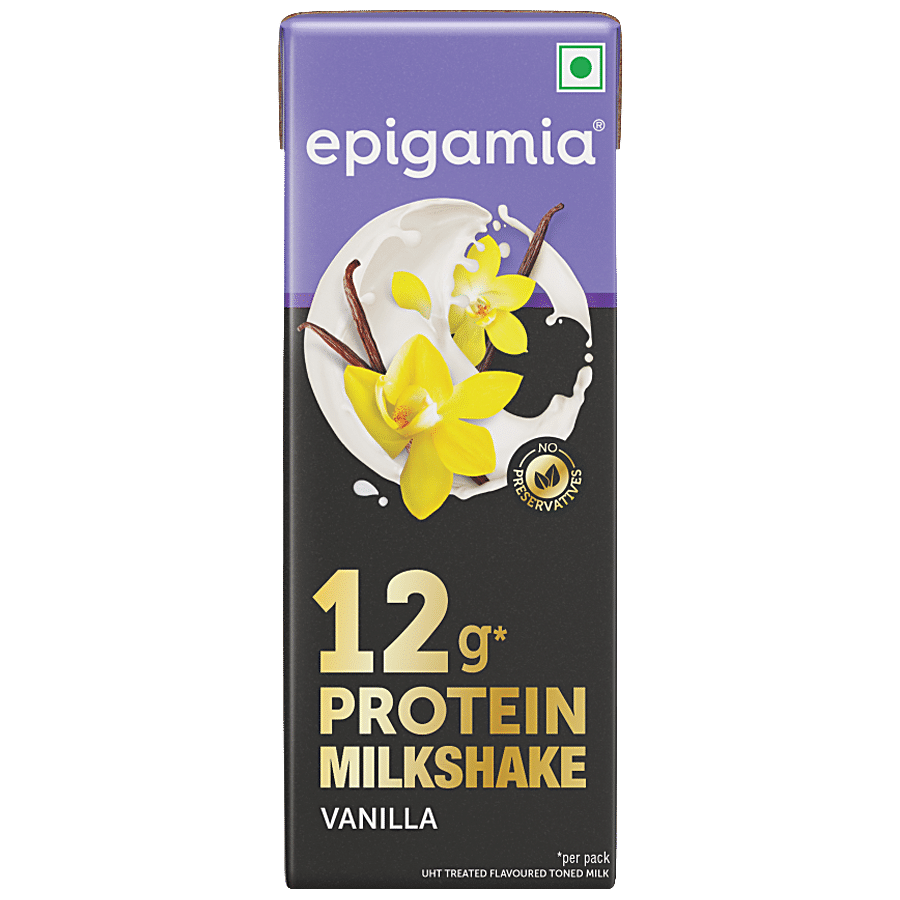 Epigamia Milkshake, Vanilla, High Protein, Creamy, Rich Flavour, Good ...