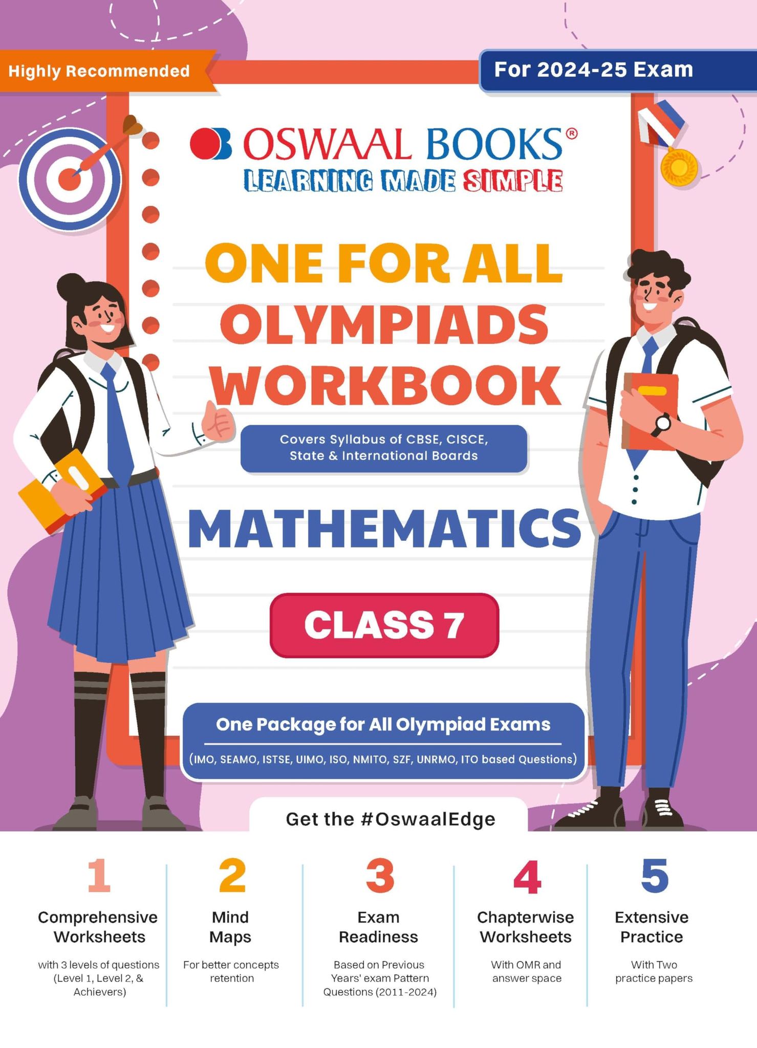 Oswaal One For All Olympiad Workbook Class 7 Mathematics for 2024-25 ...