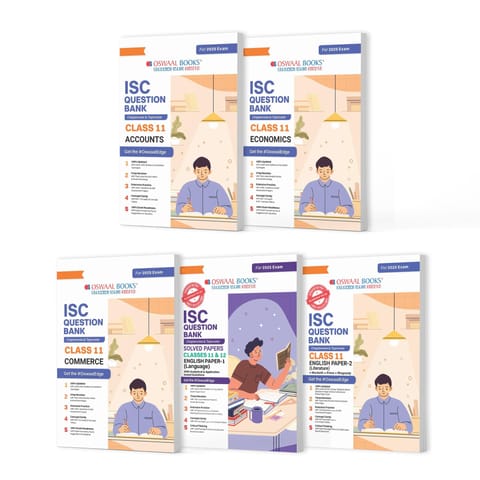 Oswaal ISC Question Bank Chapter-wise Topic-wise Class 11 (Set of 5 Books) Accounts Economics ...