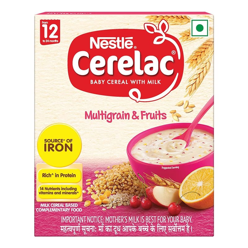 Nestle Cerelac Baby Cereal With Milk, Multigrain & Fruits, From 12 To ...