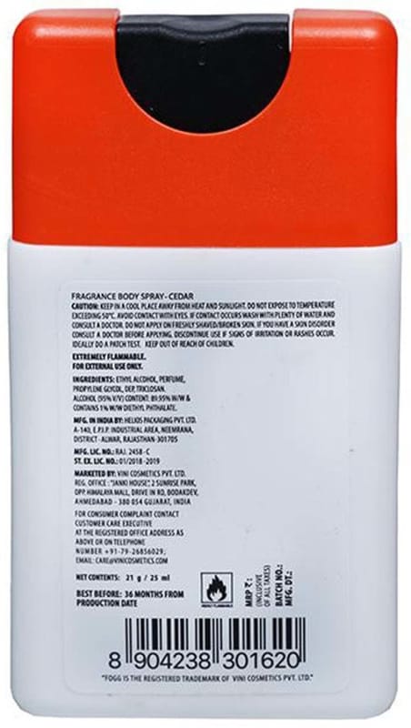 Fogg Master Cedar Pocket Perfume Body Spray, 25Ml