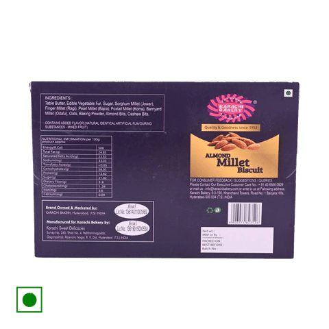 Karachi Bakery Almond Millet Biscuits, 300 gm Box