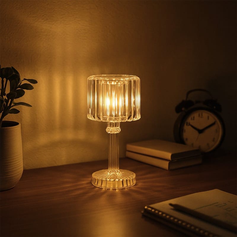 Set of 8 LED Crystal-Effect Table Lamps_assorted colour