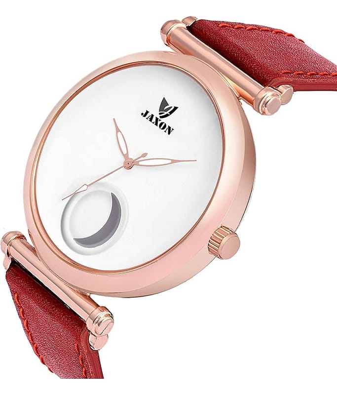 JAXON Leather Round Womens Watch