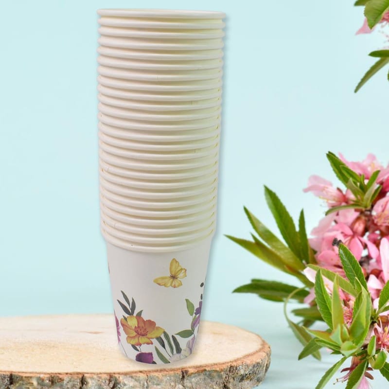 Disposable Paper Cups, Disposable Tea, Coffee Cups (24 Pcs Set / Mix ...