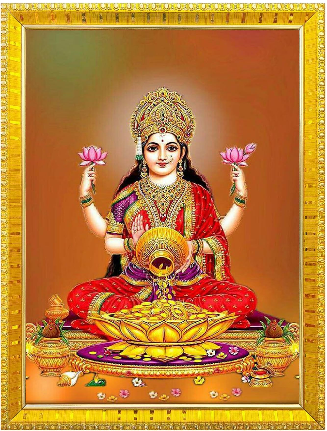 NOKKES Laxmi Devi Maa Mata Photo Frames Religious Photo frame 5X7 Inch ...