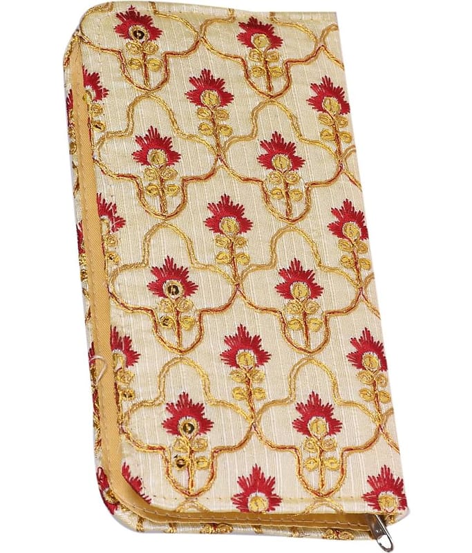 SUNESH CREATION Beige Fabric Handheld