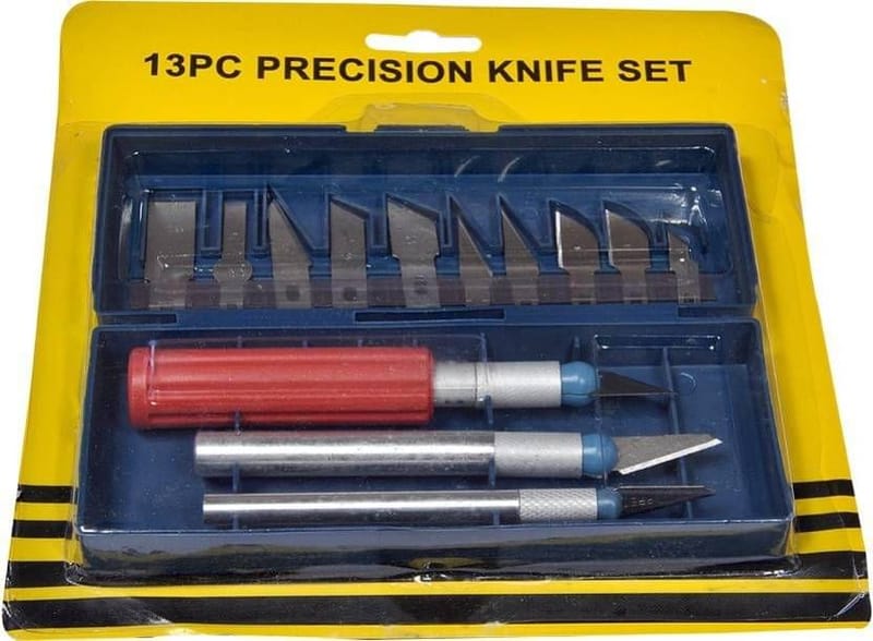 13 Piece Precision Knife Set for Detail & Hobby Work with Storage Box